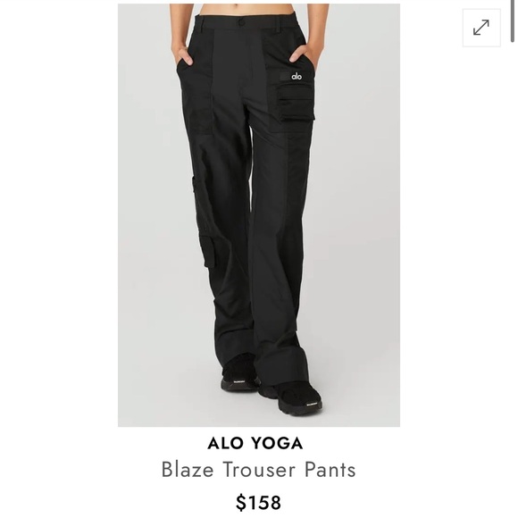 ALO Yoga | Pants & Jumpsuits | Alo Yoga Blaze Black Trouser Pants ...